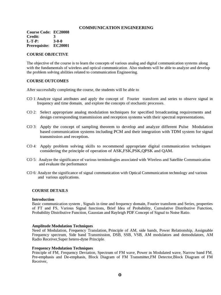 CE EC 20008-New-Communication Engineering | PDF | Modulation | Frequency Modulation