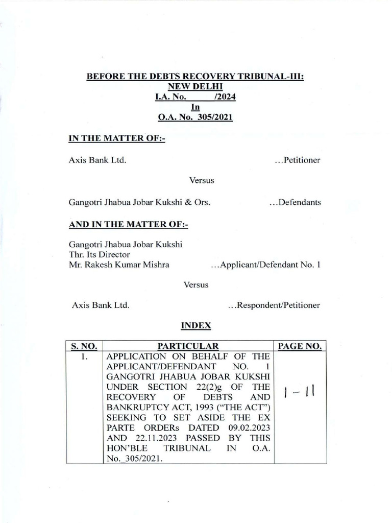 Application For Ex - Parte Order - Compressed | PDF | Affidavit ...