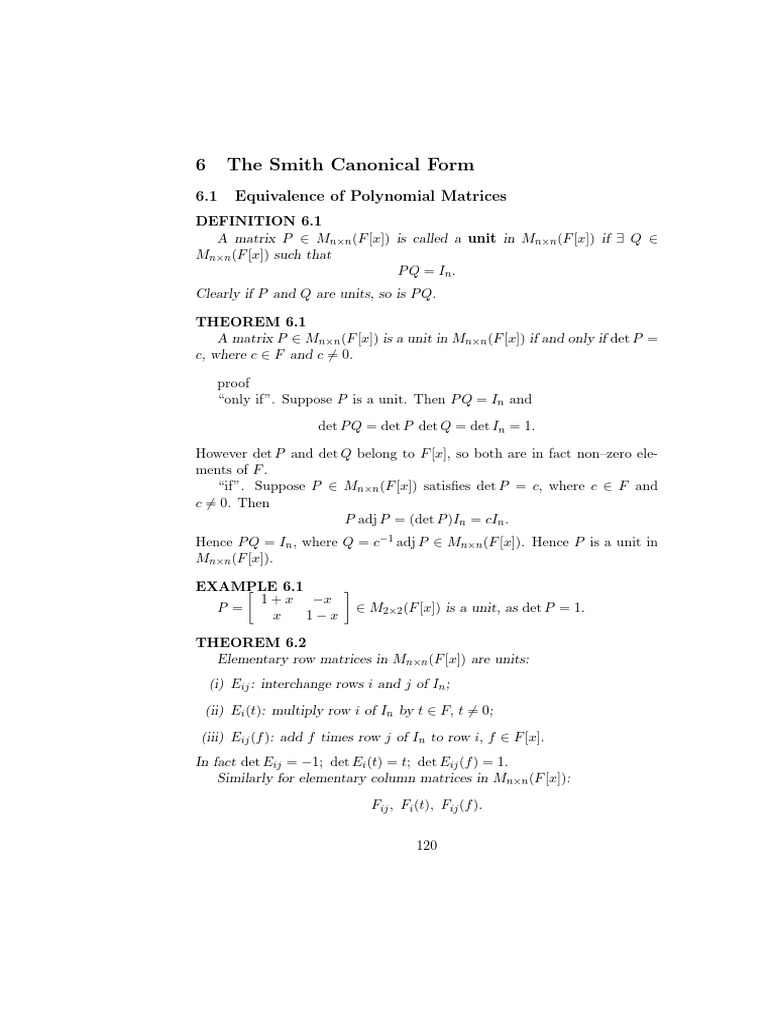 smith | PDF | Matrix (Mathematics) | Linear Algebra