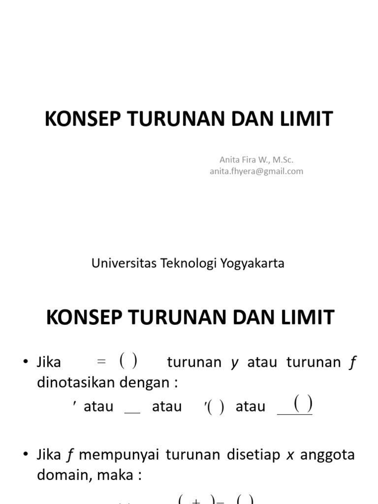 Kalkulus: Turunan dan Limit | PDF
