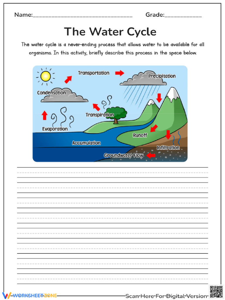 The Water Cycle Writing Worksheets | PDF