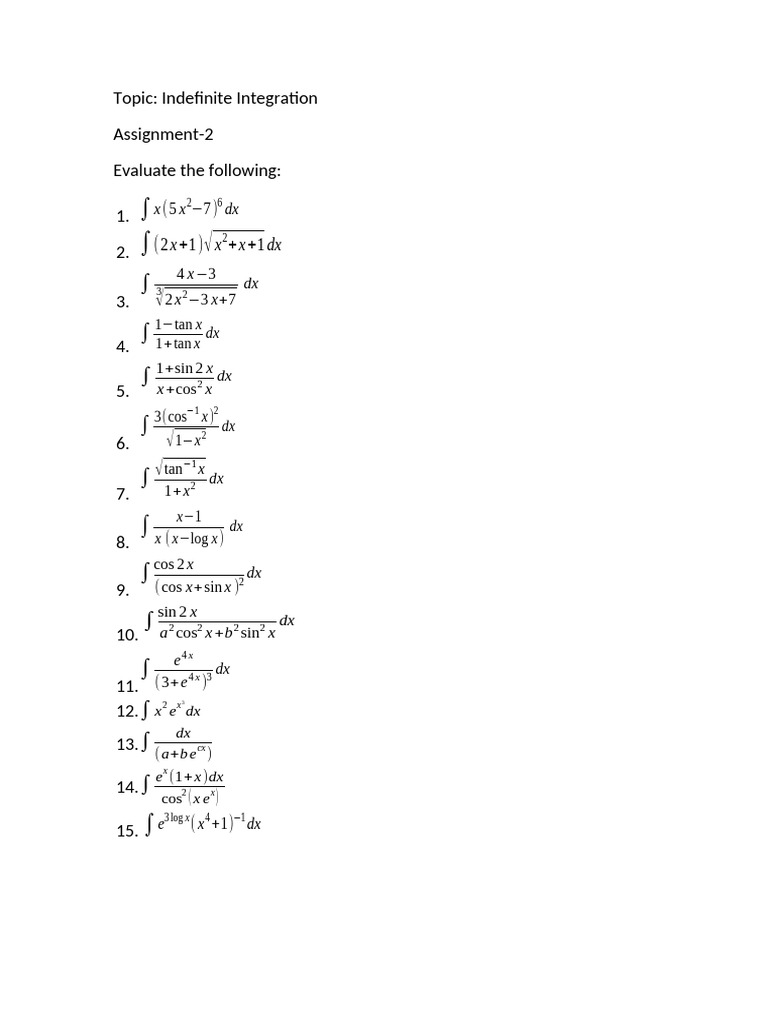 Indefinite Integration 2 | PDF