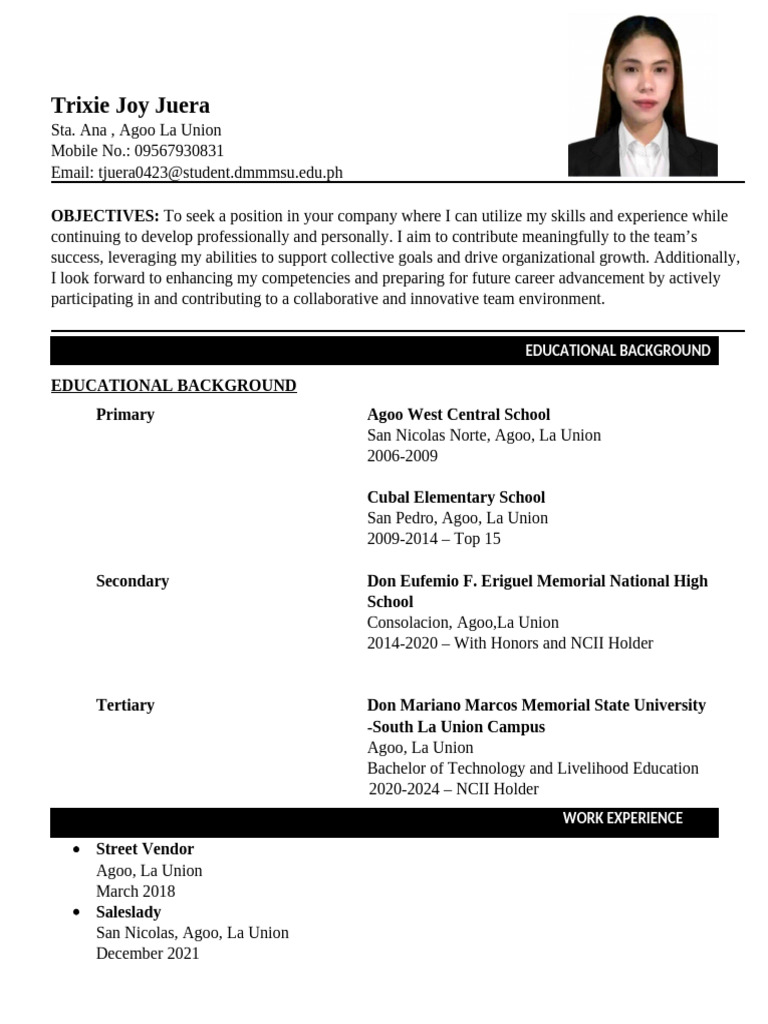 Juera, Trixie Joy D. RESUME | PDF | Learning