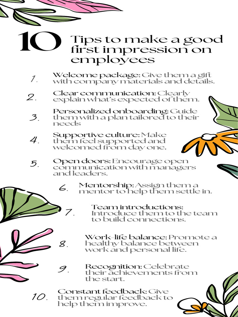 Ona Mateu - Tips To Make A Good First Impression On Employees | PDF ...