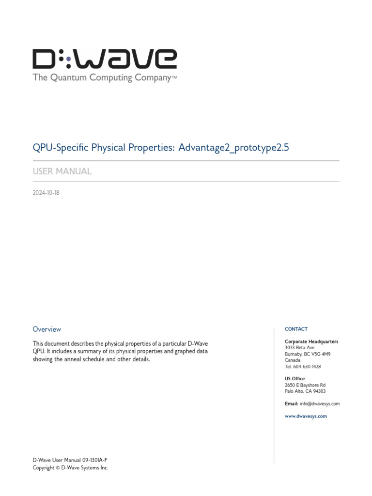 09-1301A-F QPU Properties Advantage2 Prototype2.5 | PDF | Quantum Computing | Damages