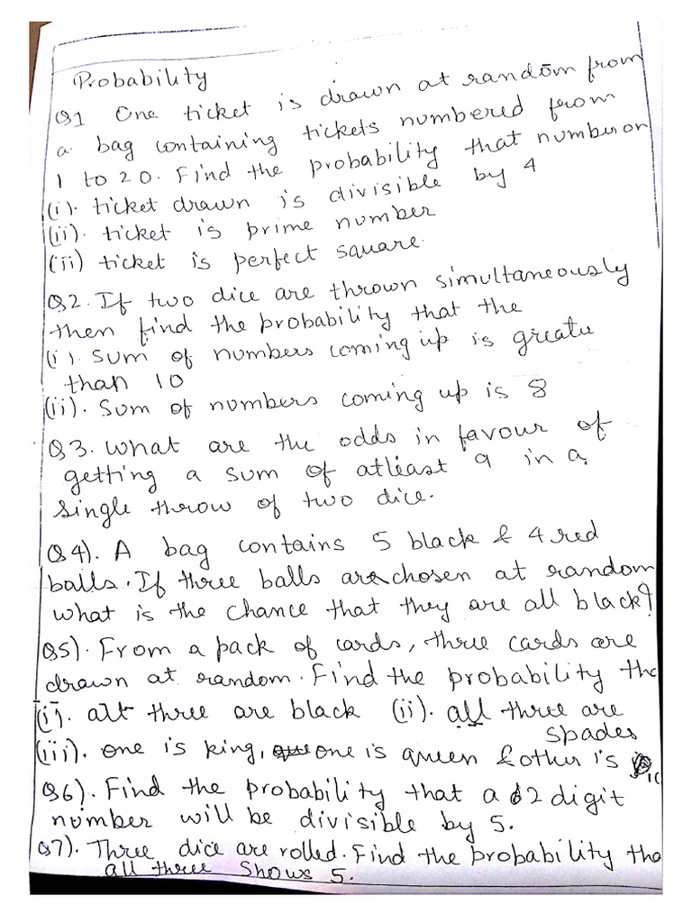 Probability Sheets | PDF
