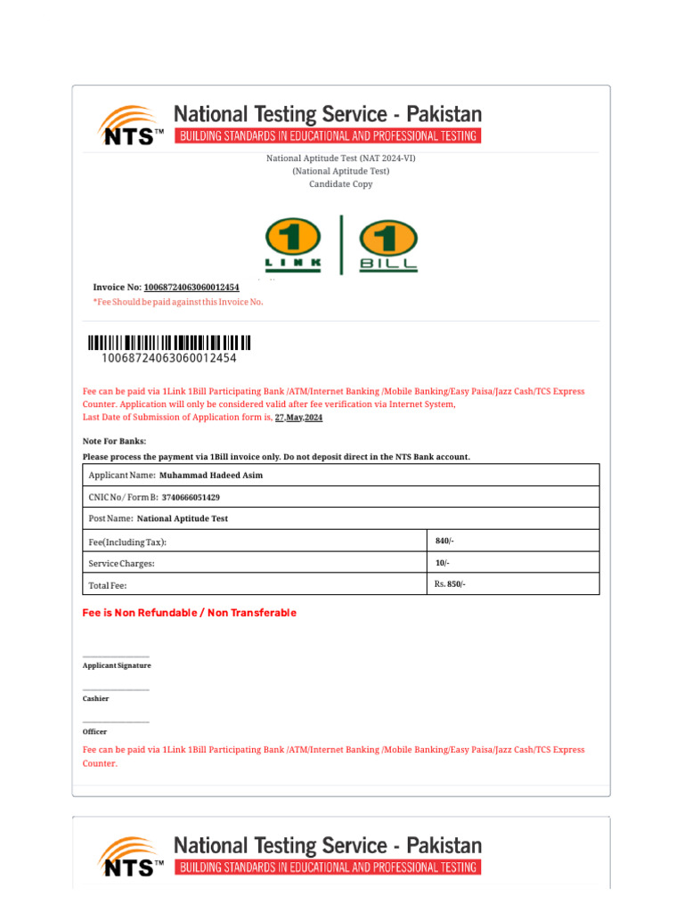 NAT 2024-VI Payment Instructions | PDF | Finance & Money Management