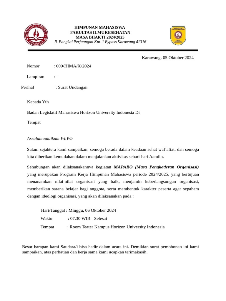 Surat Pemberitahuan BLM | PDF