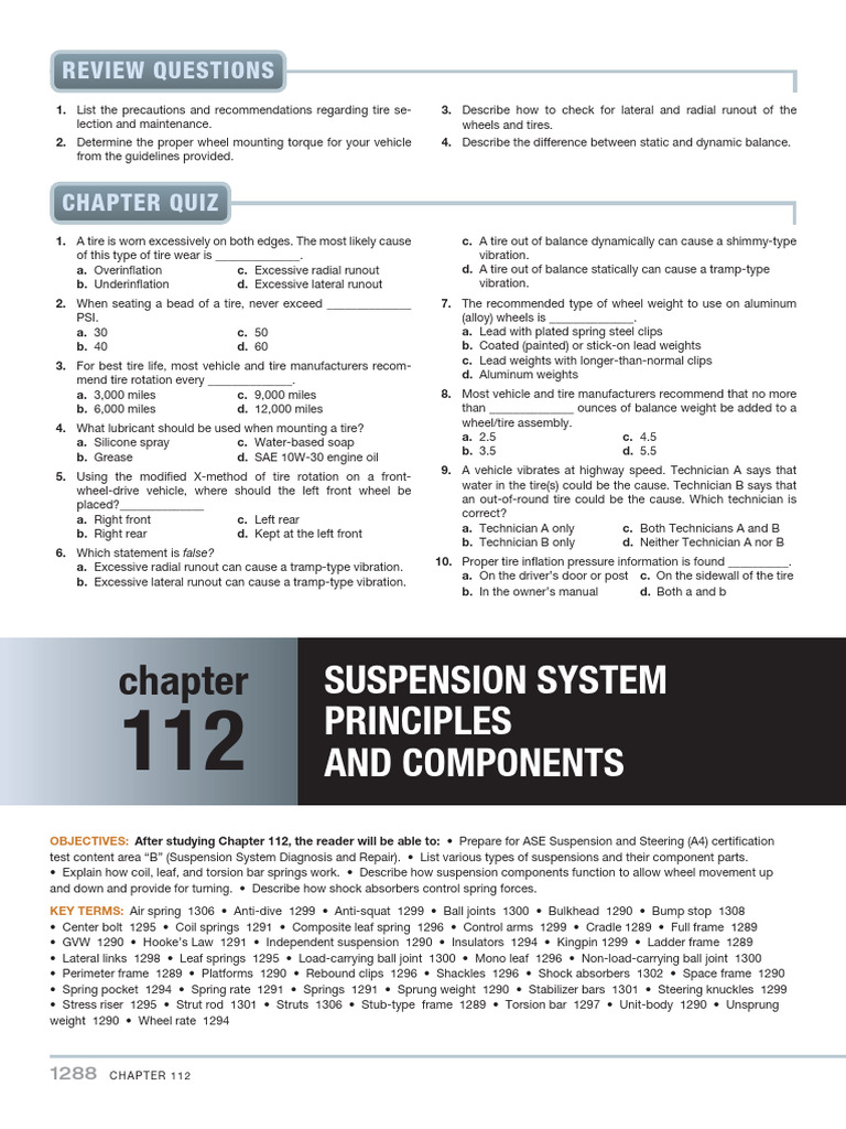 Textbook Excerpts - Suspension | PDF | Axle | Steering