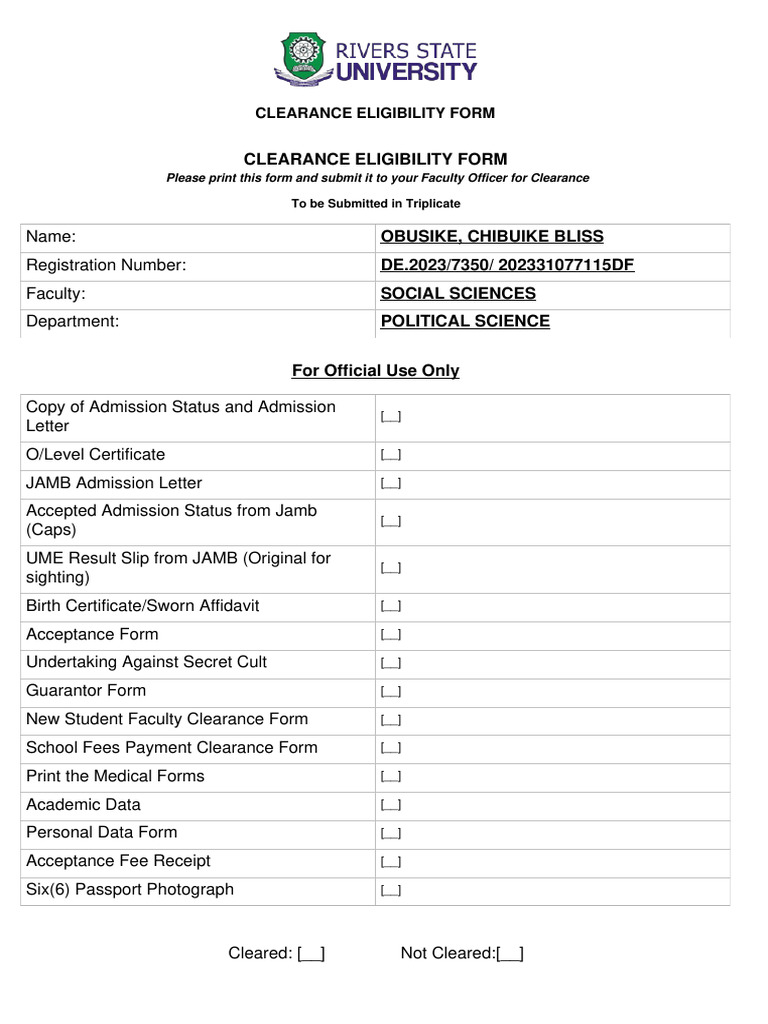 Eligibilty Form | PDF
