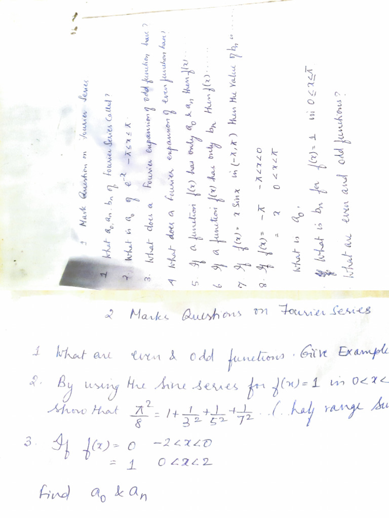 Fourier Series Important Questions Pdf Teaching Methods And Materials