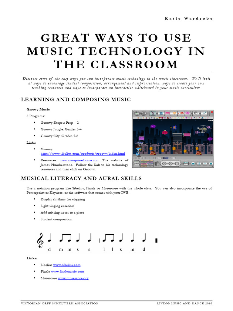 Great Ways To Use Music Tech in The Classroom (Wazhua - Com) | PDF ...