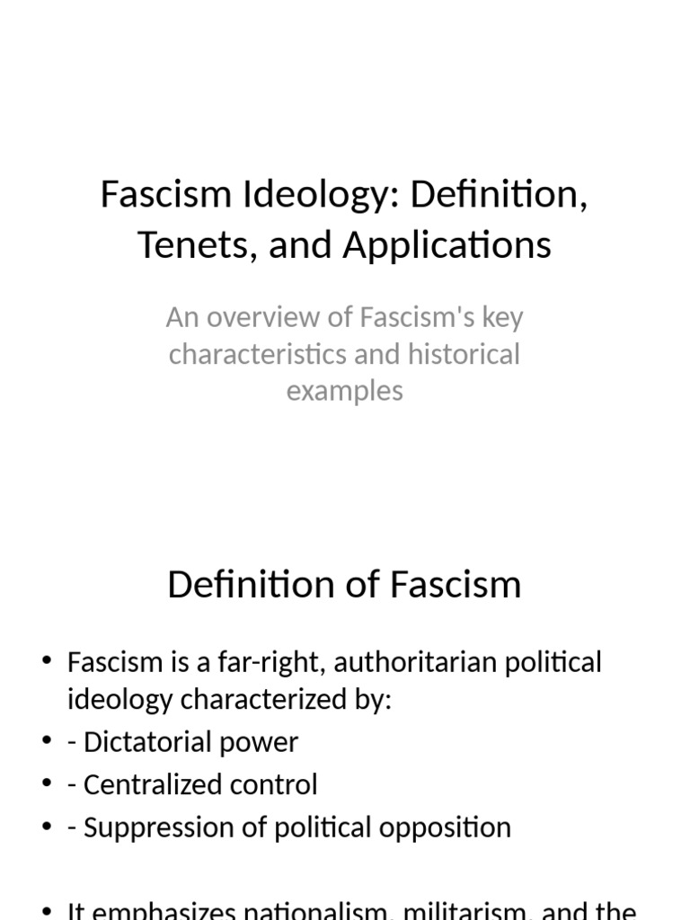 Fascism: Ideology and History Overview | PDF