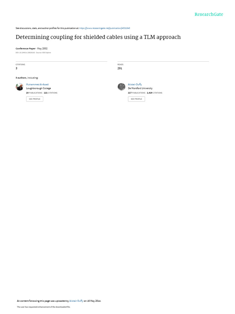 Determining Coupling For Shielded Cables Using A TLM Approach | PDF | Transmission Line ...