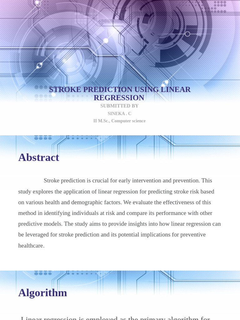 Stroke Risk Prediction via Linear Regression | PDF | Regression ...