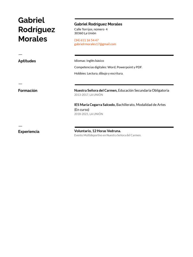 Curriculum Gabriel Rodríguez Morales | PDF