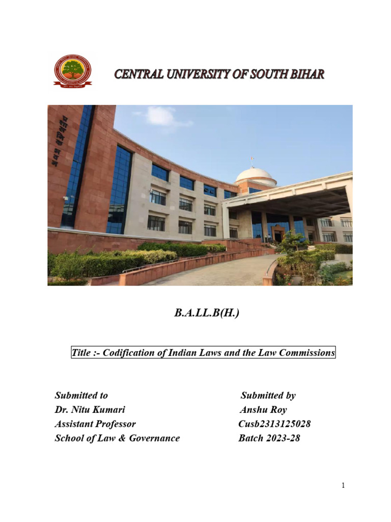 Anshu Roy | PDF | Codification (Law) | British Raj
