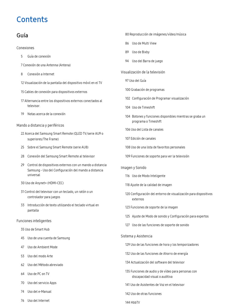Guía Completa de Conexiones y Funciones Smart TV Samsung | PDF | Televisión | Control remoto