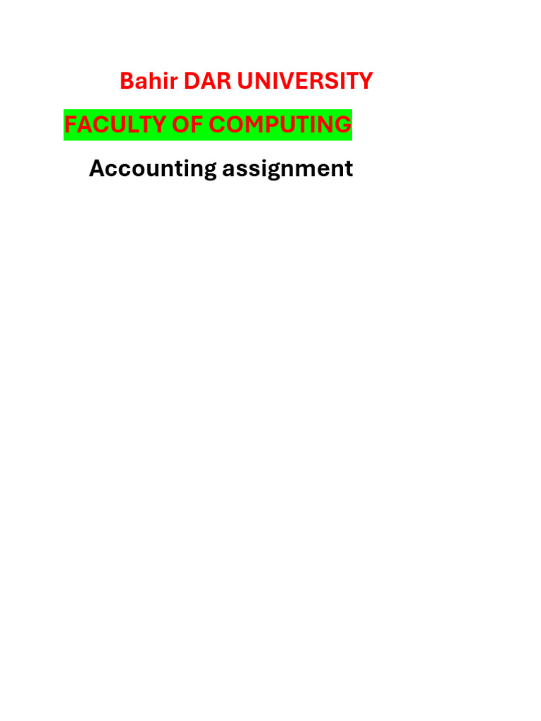 Accounting Assignment | PDF