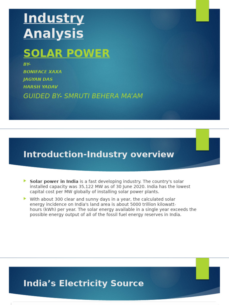 Solar Industry Analysis in India | PDF | Solar Power | Solar Energy