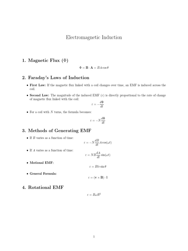 Physics Formulas (2) | PDF | Electromagnetic Induction | Inductance