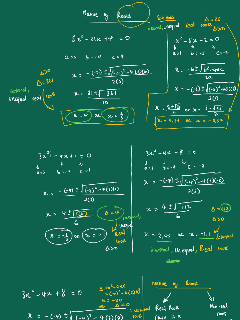 Nature of Roots (GR 11-12) | PDF