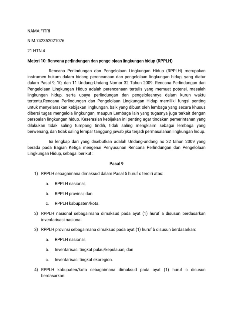 Materi 10 H.lingkungan (FITRI-21 HTN 4) | PDF | Sains & Matematika