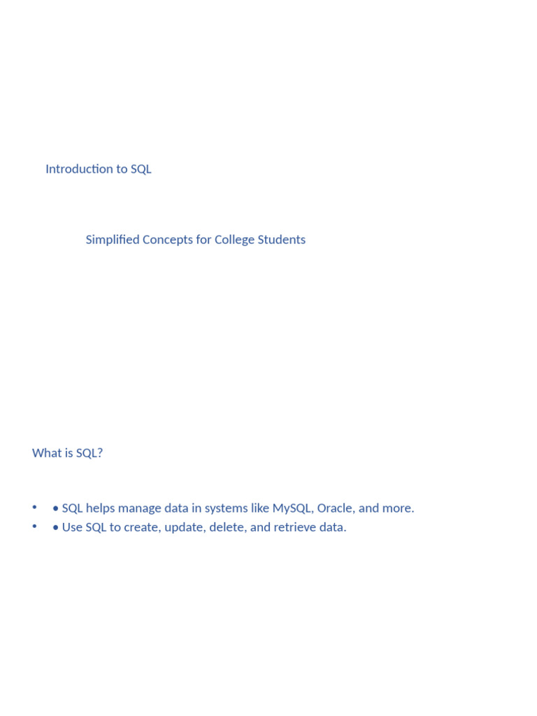 Simplified SQL Presentation | PDF | Art