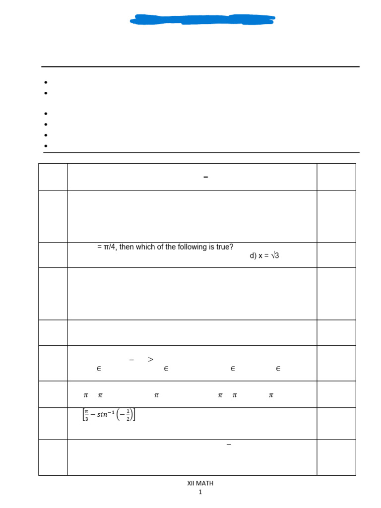 XII Half Yearly Question Paper | PDF | Derivative | Mathematical Physics