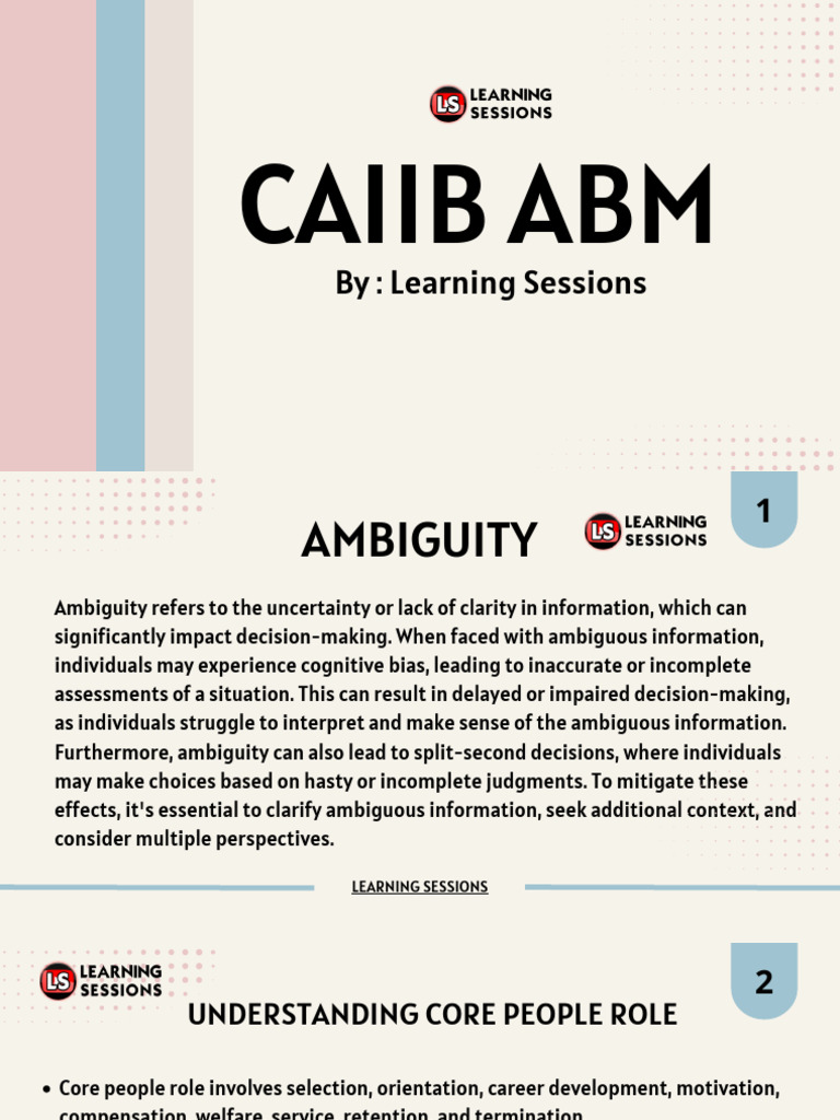 CAIIB ABM Exam 2024 | PDF | Information | Decision Making