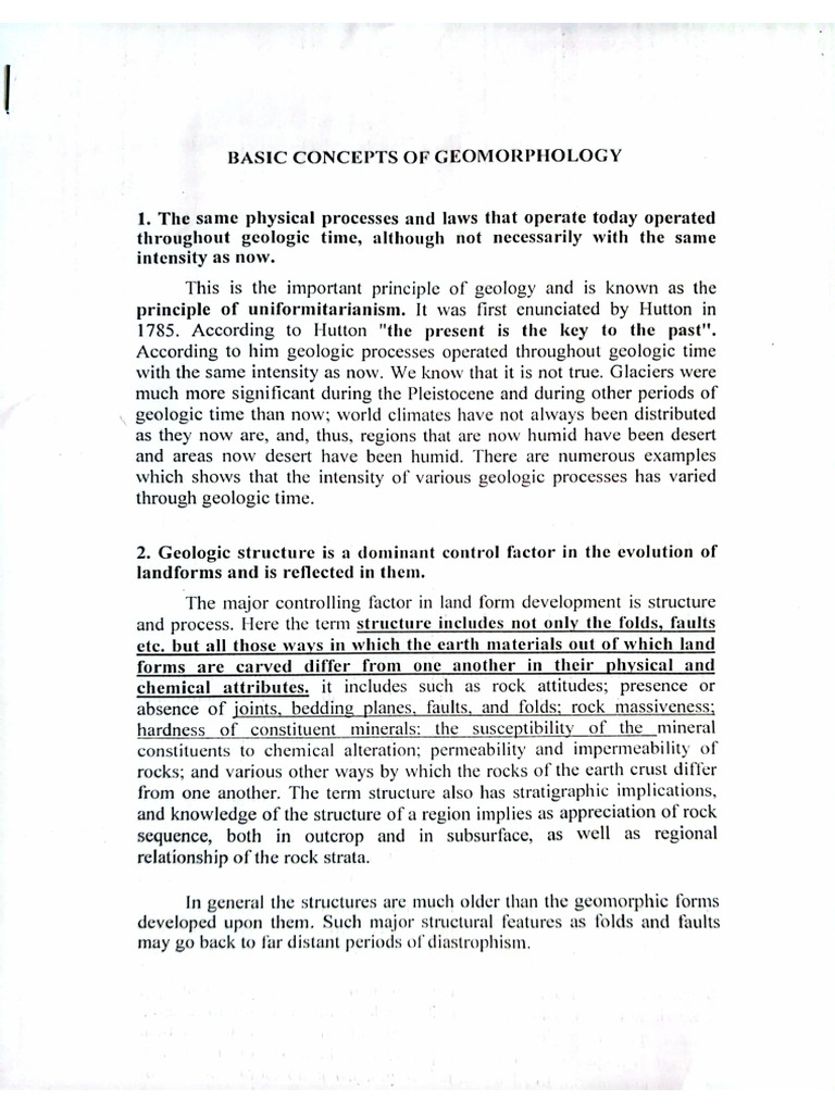 Basic Concepts in Geomorphology | PDF