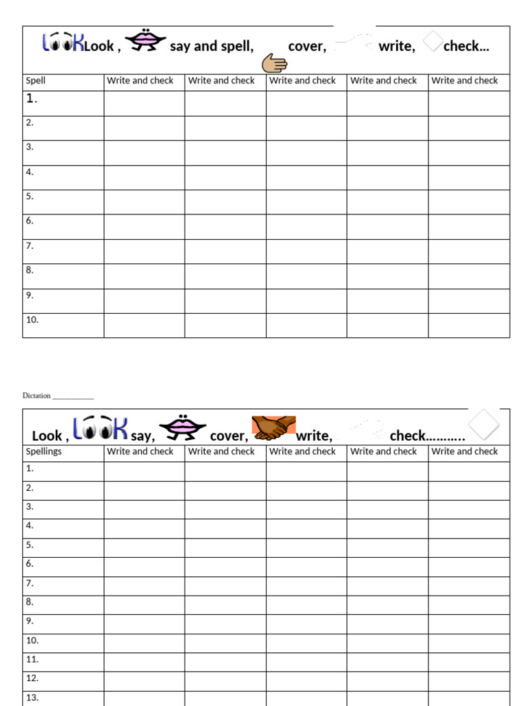 Look Say Cover Write Check | PDF