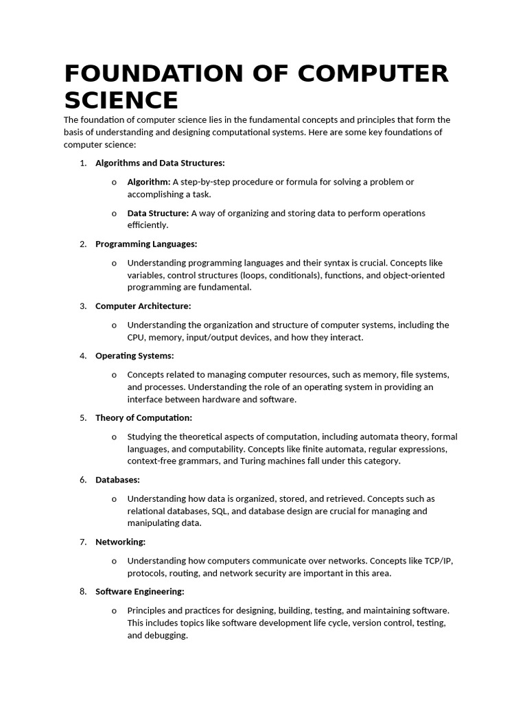 Computer Science Foundations Guide | PDF | Laptop | Electronic Waste