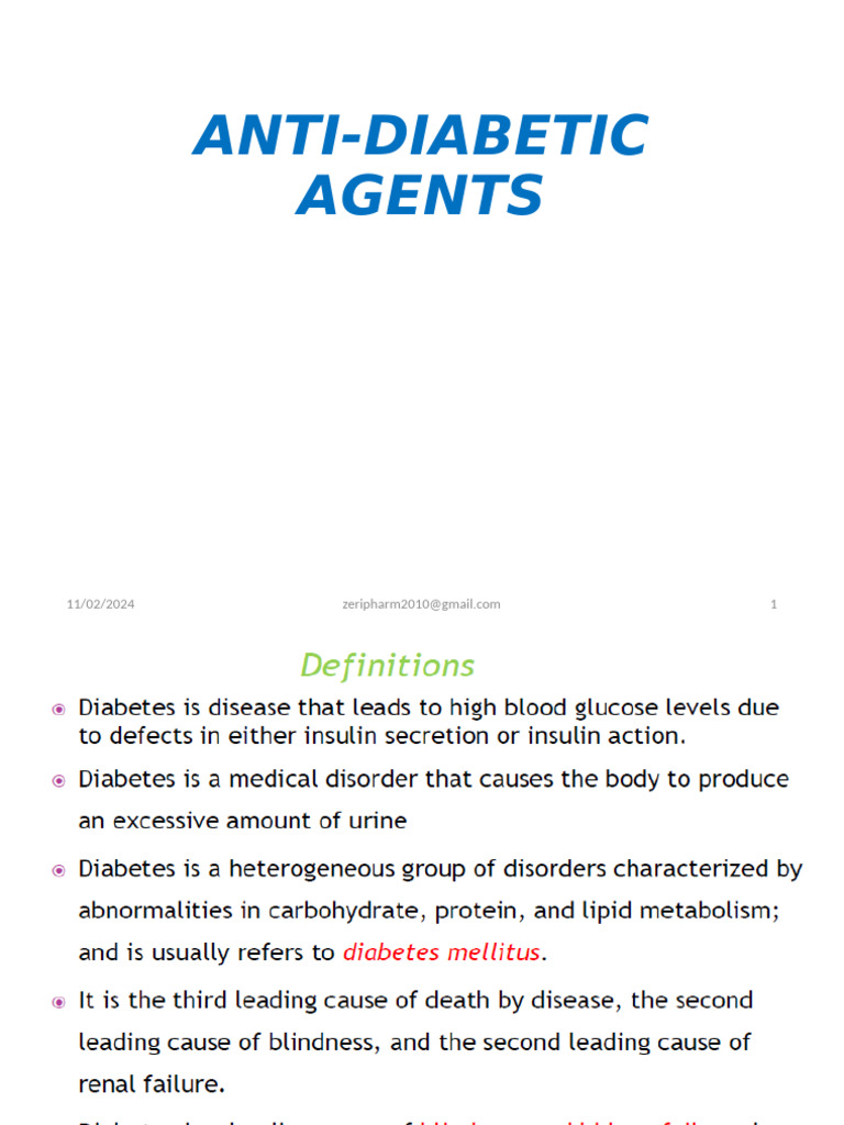 Overview of Oral Hypoglycemic Agents | PDF | Endocrine System ...