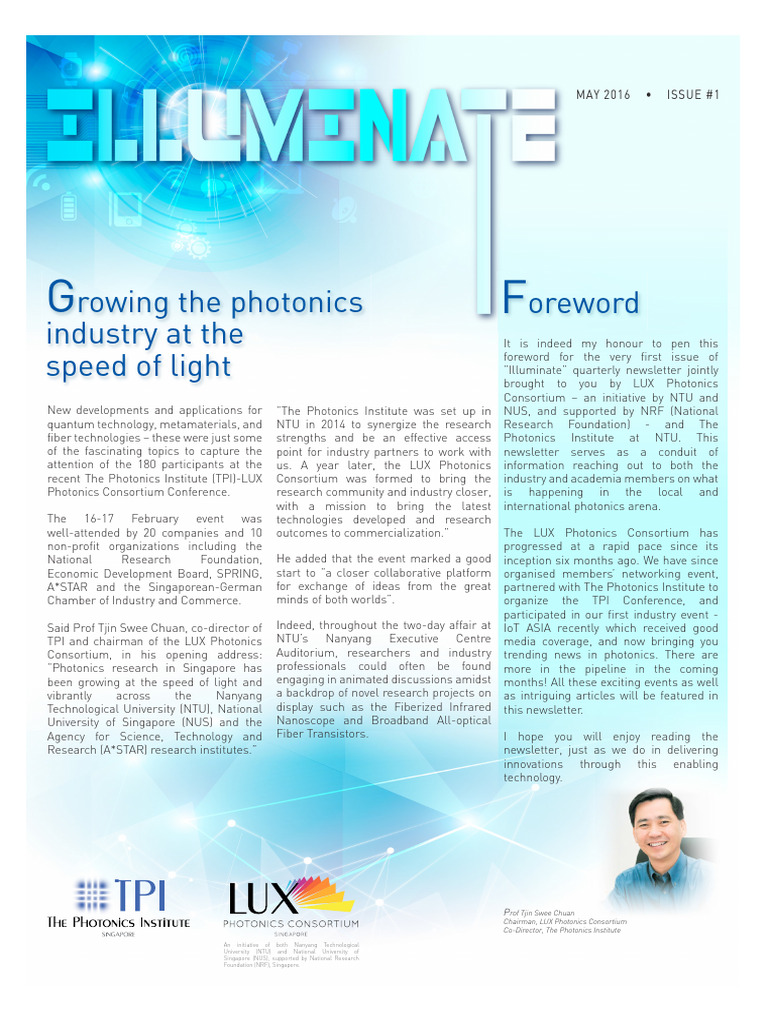 Illuminate newsletter issue 01 | PDF | Photonics | Laser