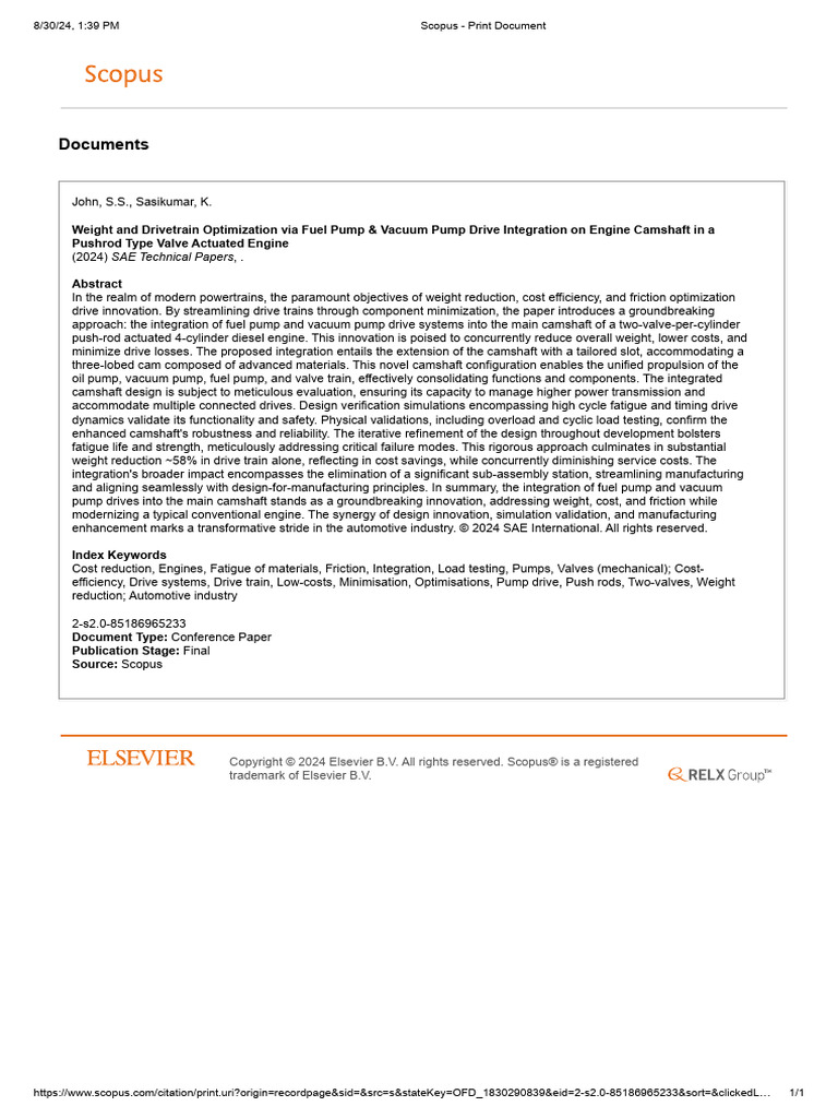 Weight and Drivetrain Optimization Via Fuel Pump & Vacuum Pump Drive ...