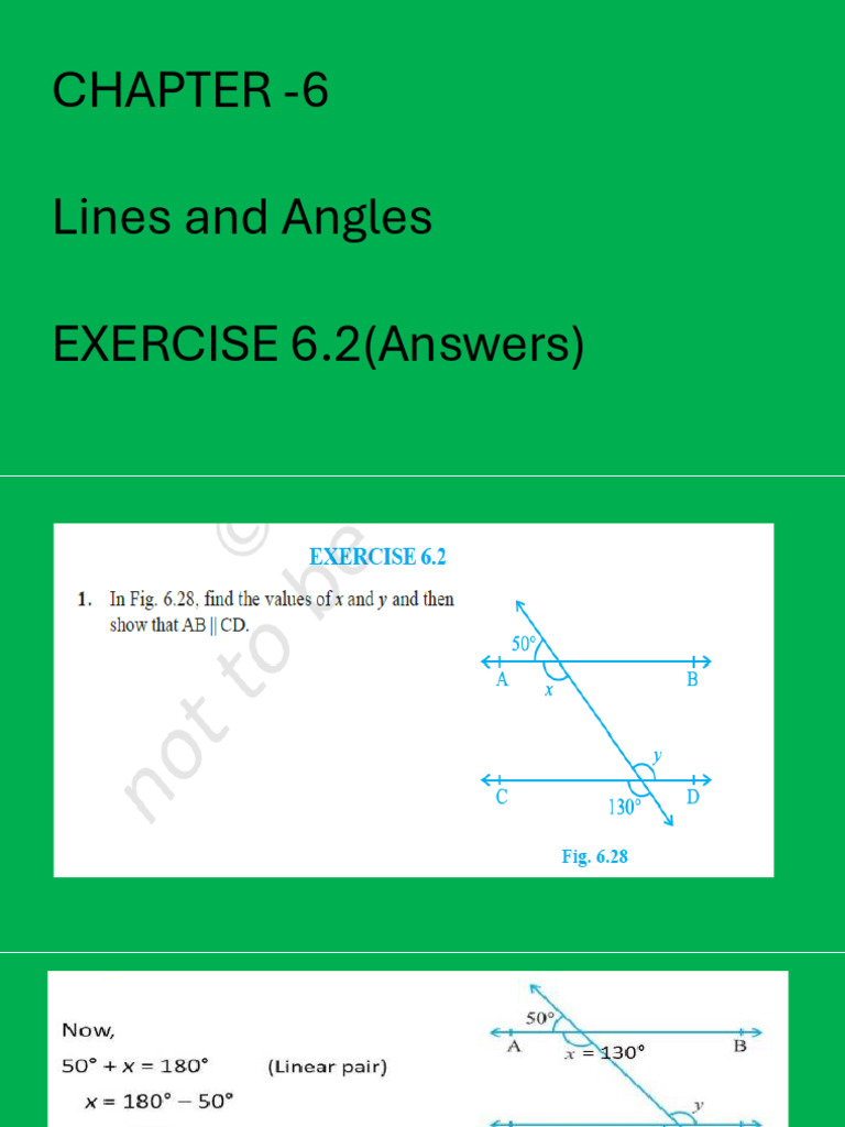 Chapter - 6 Lines and Angles - Ex. 6.2 | PDF
