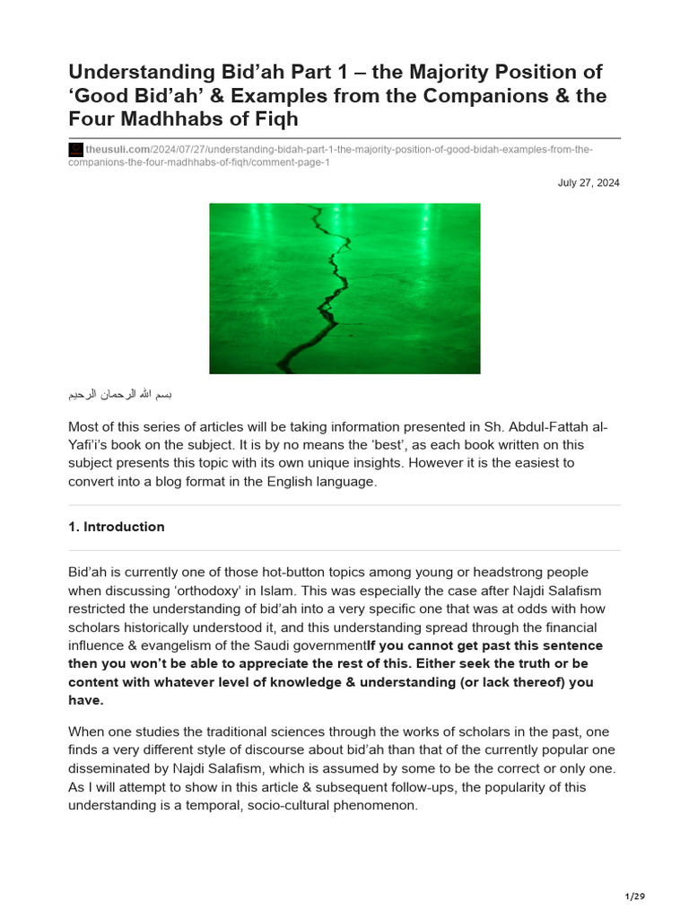 Understanding Bid'ah: Good vs. Bad | PDF | Hadith | Sharia