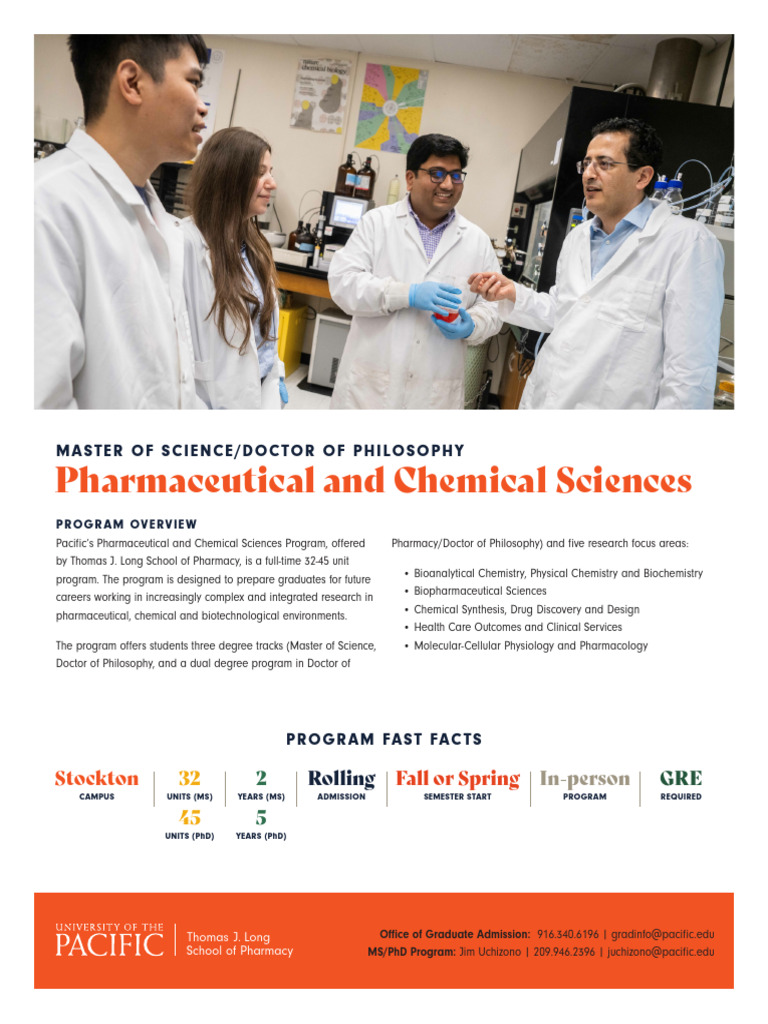 Pharmaceutical & Chemical Sciences Program | PDF | Pharmacy | Pharmacology