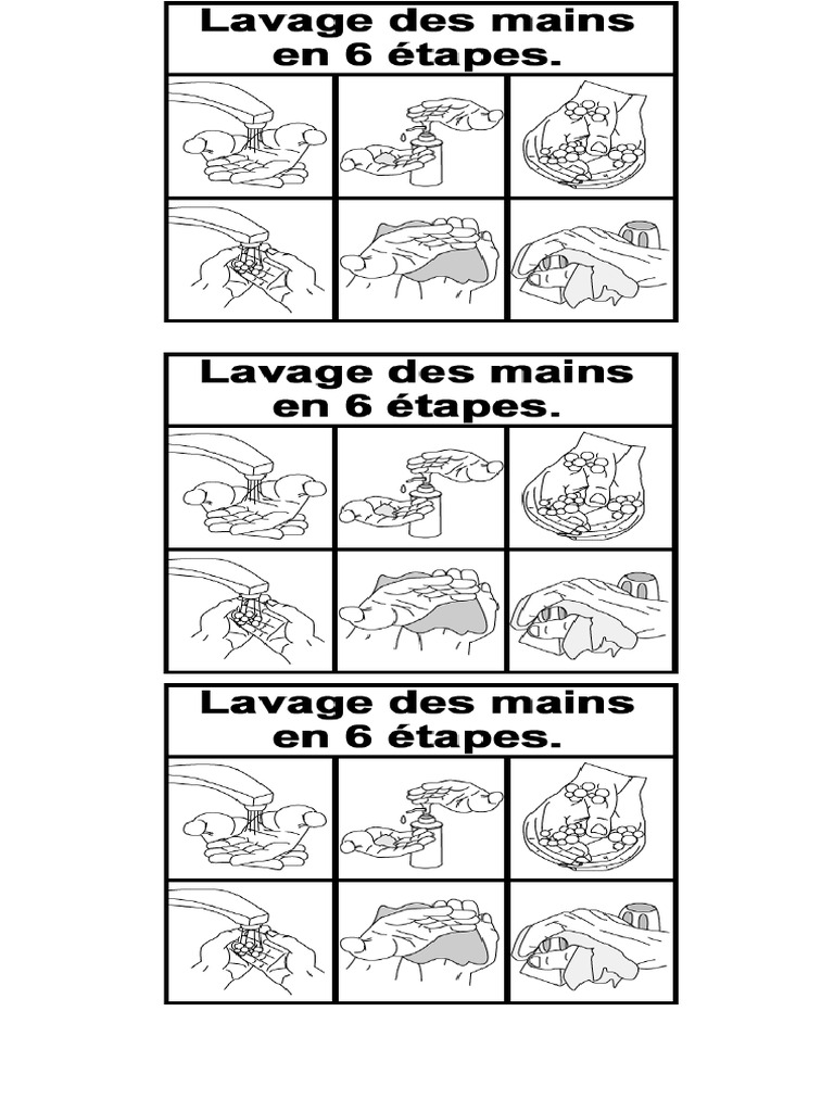 Lavage Des Mains Etapes | PDF