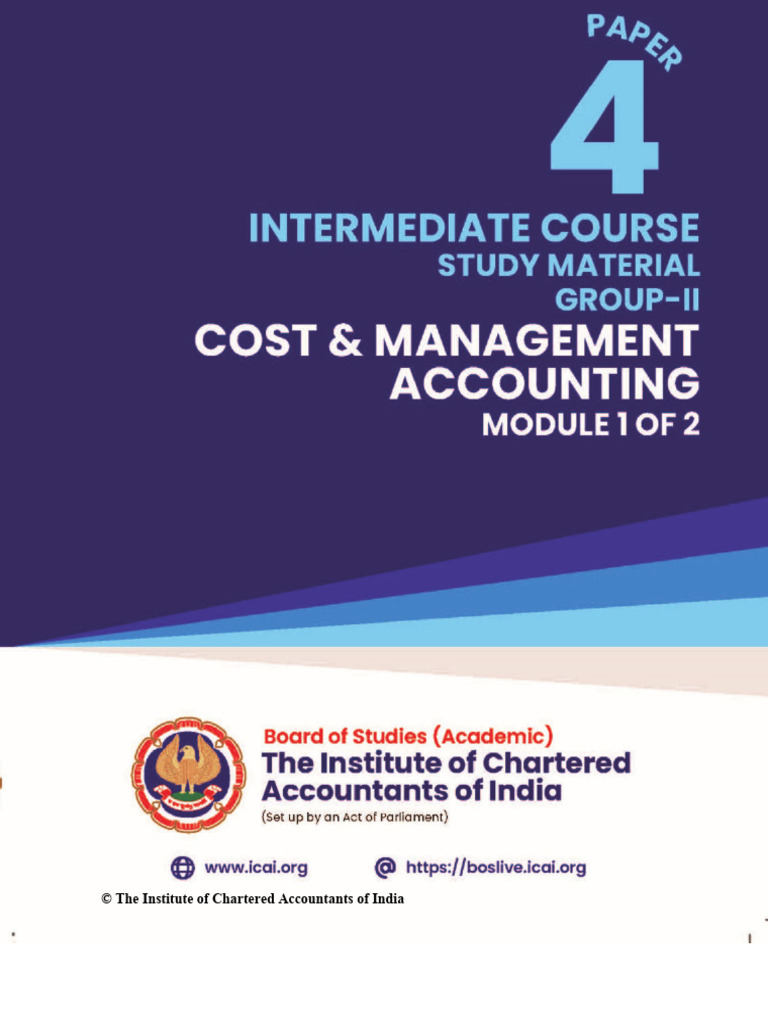 P4 Cost & MGT Ac ICAI Module | PDF | Multiple Choice | Cost Accounting