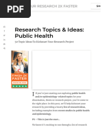 Public Health Research Topics Guide | PDF | Public Health | Health Care