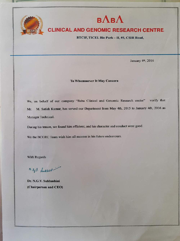 Baba Experience Letter-Compressed | PDF