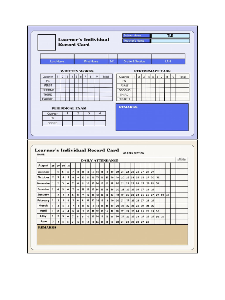 Learners Individual Report Card Ready To Print 1 1 | PDF