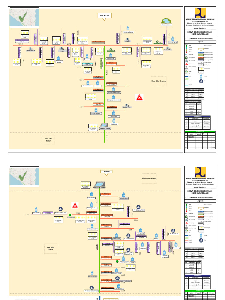 Skema Sungai Musi dan Infrastruktur | PDF