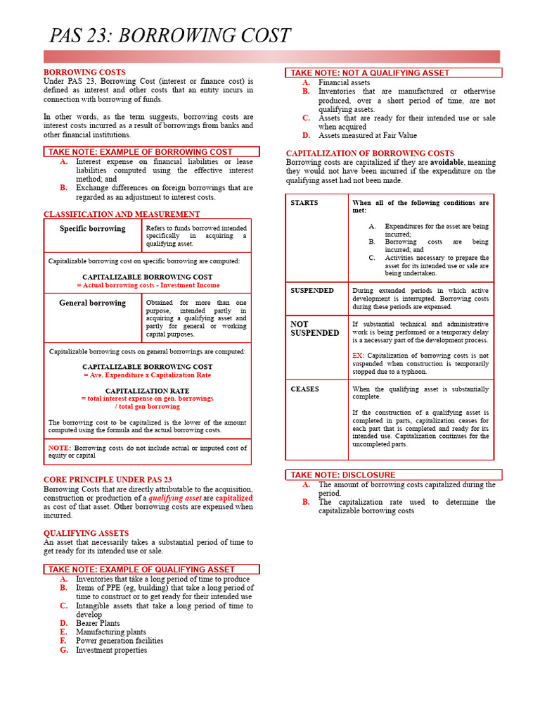 CFAS PAS 23 | PDF | Expense | Economies