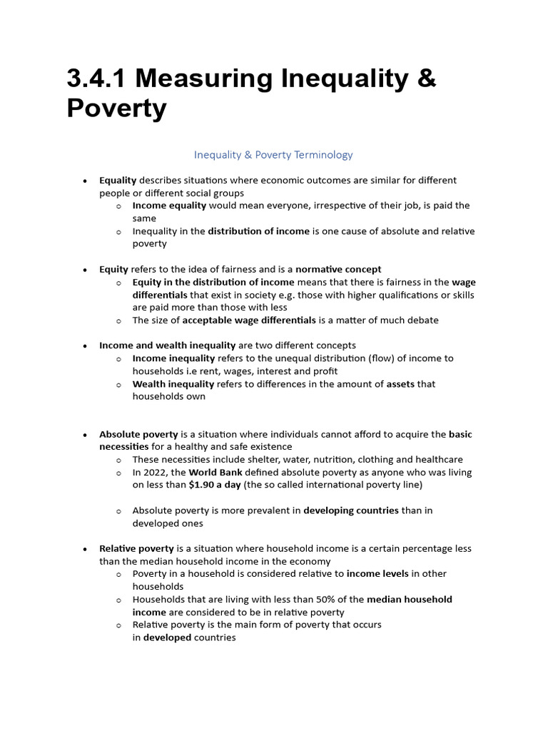 (HL ECON) - Inequality and Poverty | PDF | Cost Of Living | Taxes