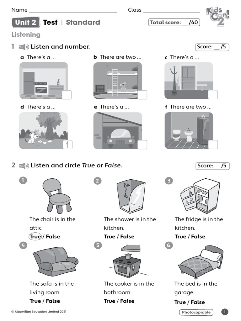 Standar Exam. Unit 2. Kids Can2! | PDF | Cognition | Linguistics