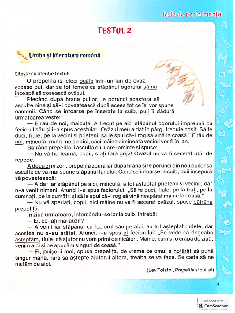 Text narativ clasa 3 | PDF