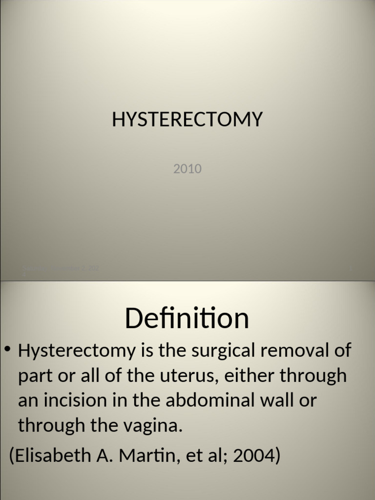 Hysterectomy 1 | PDF | Uterus | Vagina